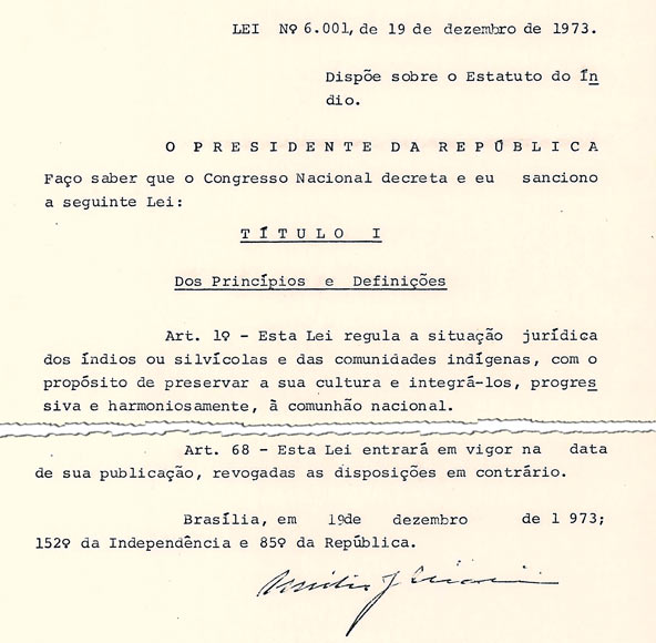 História/Efemérides> 1973 Estatuto do Índio completa 50 anos (*) - Blog ...